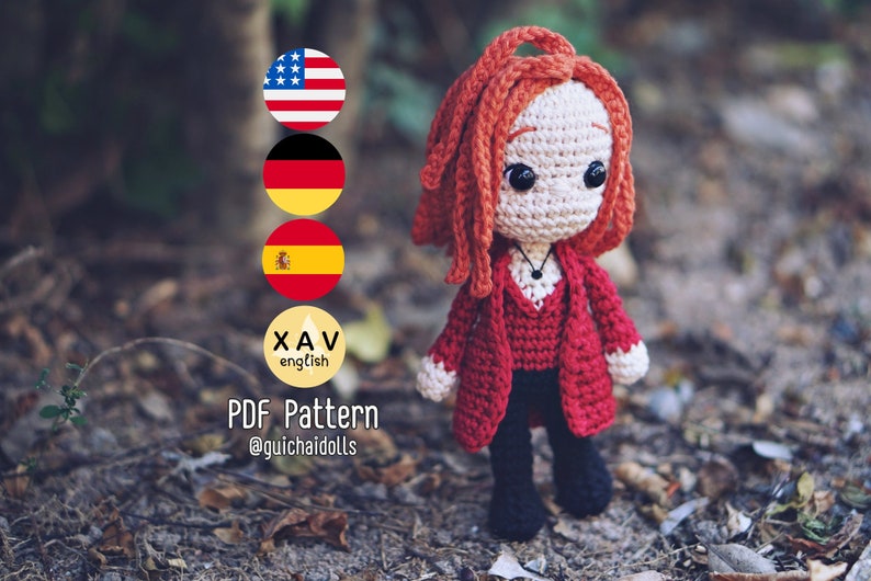 Scarlet Witch Crochet Pattern (Doll, Head Pencil, Keychain, Photo ...