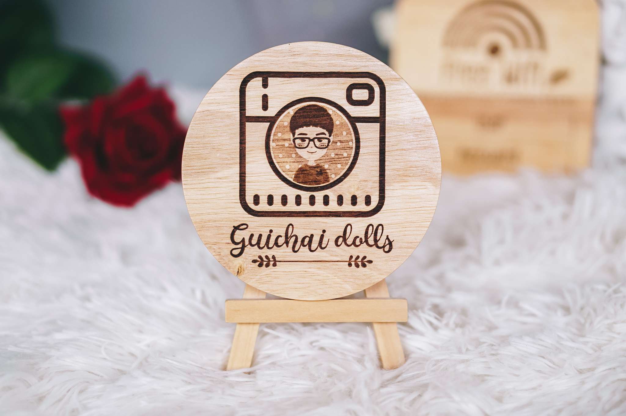 Laser Engraved Sign (Round Sign One side Engraving) - Guichai Dolls