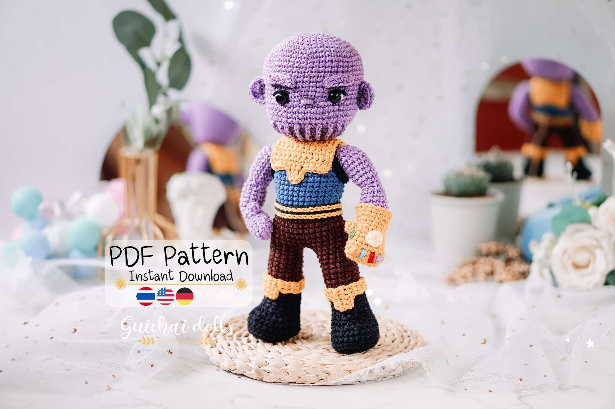 Thanos Crochet Pattern (Amigurumi, Crochet , Photo Tutorial) - Guichai ...
