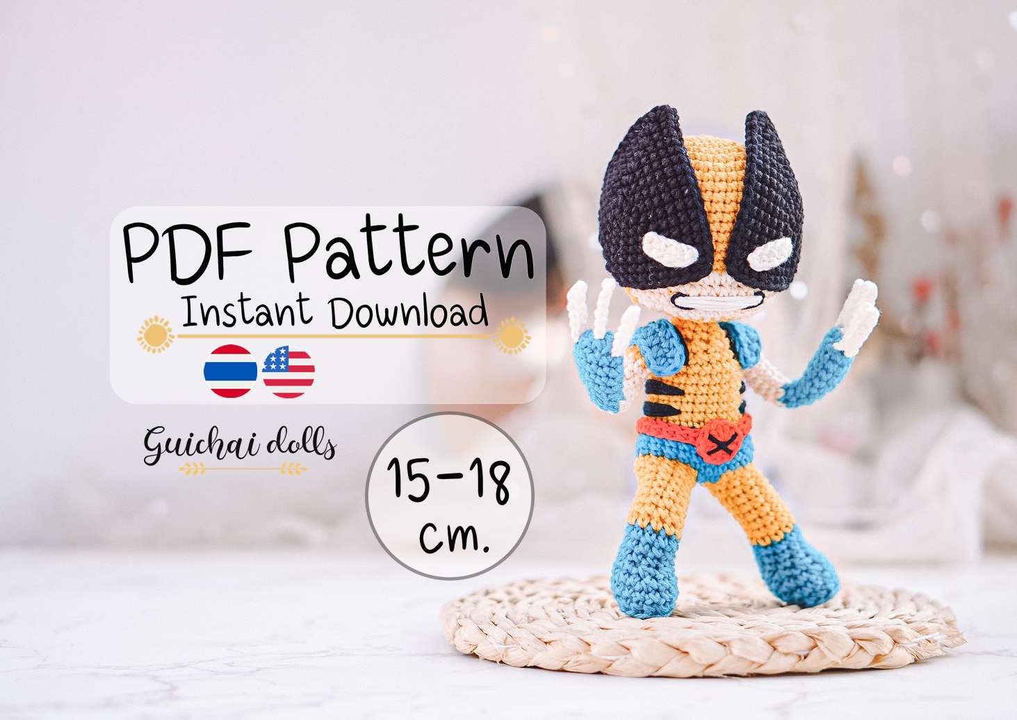 Wolverine PDF Crochet Pattern, X men (Amigurumi, Crochet , Photo ...